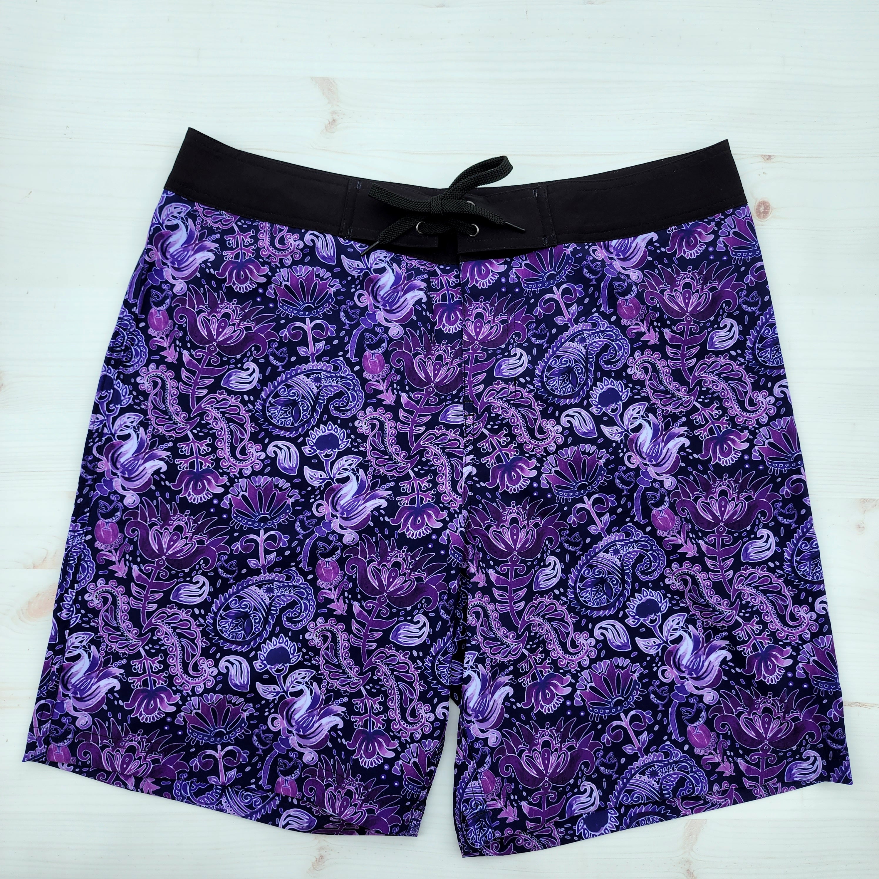 Kila Men's Surf Shorts- Boho Crown Flower | IwaWhy